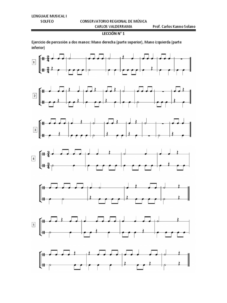 Cuaderno de Solfeo I PDF | PDF | Pitch (Música) | Sonido