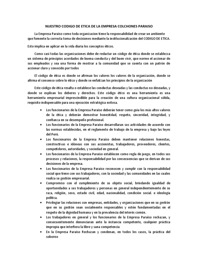 La Matriz de Etica | PDF | Empresas | Comportamiento