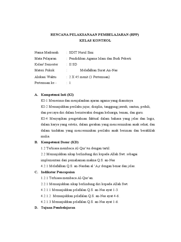 RPP K-13 Kelas 2 Semester 1 | PDF