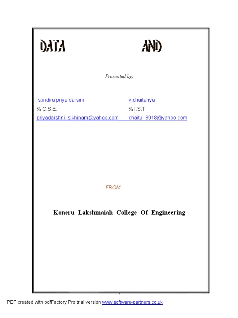 Koneru Lakshmaiah College of Engineering: S.indira Priya Darsini V ...