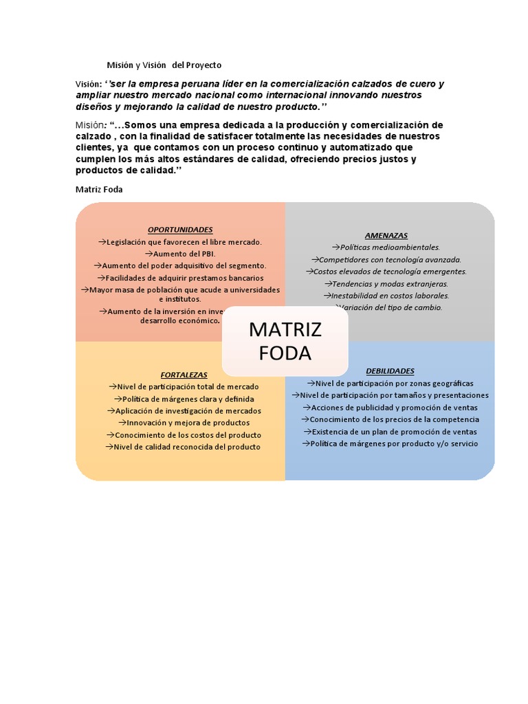 Misión y Visión Del Proyecto | PDF
