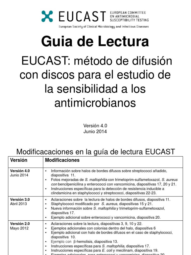 Guía de Lectura EUCAST Test de Difusión Con Disco | PDF ...