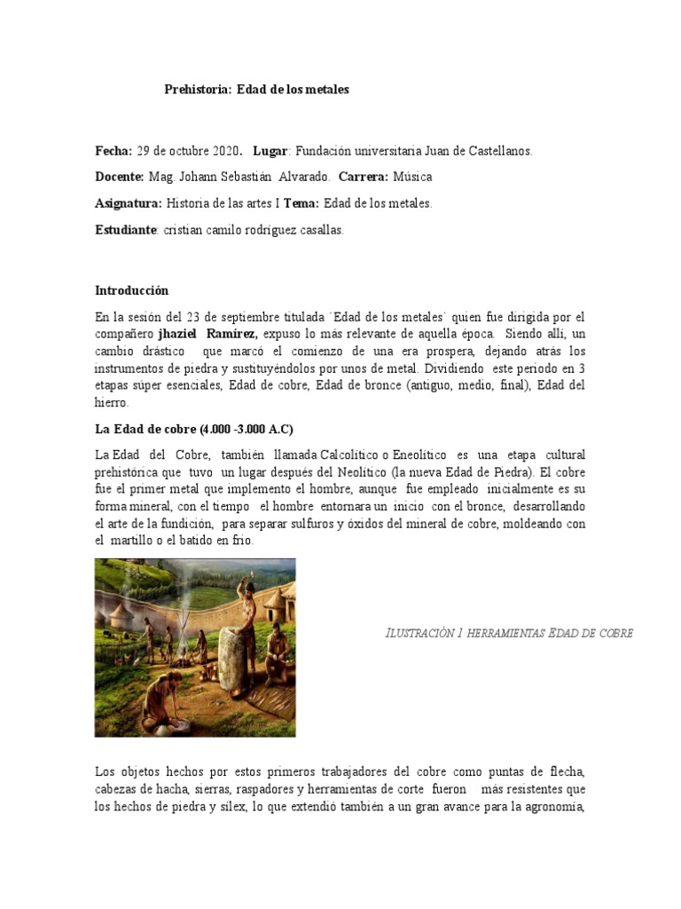 Edad de los Metales: Cobre y Bronce | PDF | Edad de Bronce | Bronce