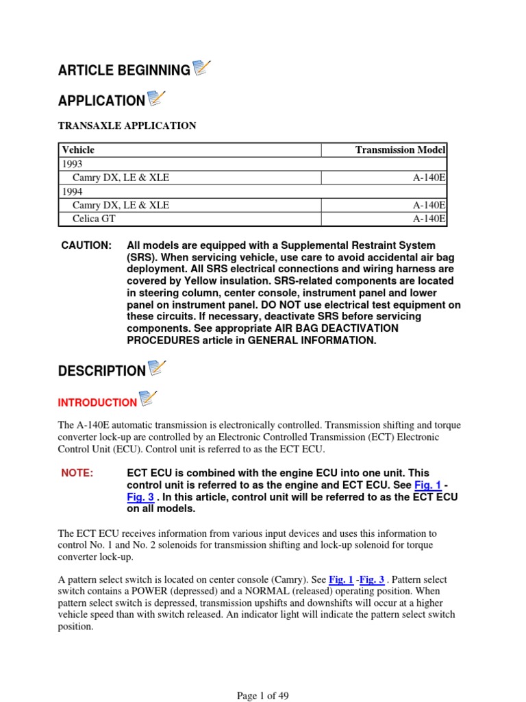 Diagnosis A140e | PDF | Transmission (Mechanics) | Throttle