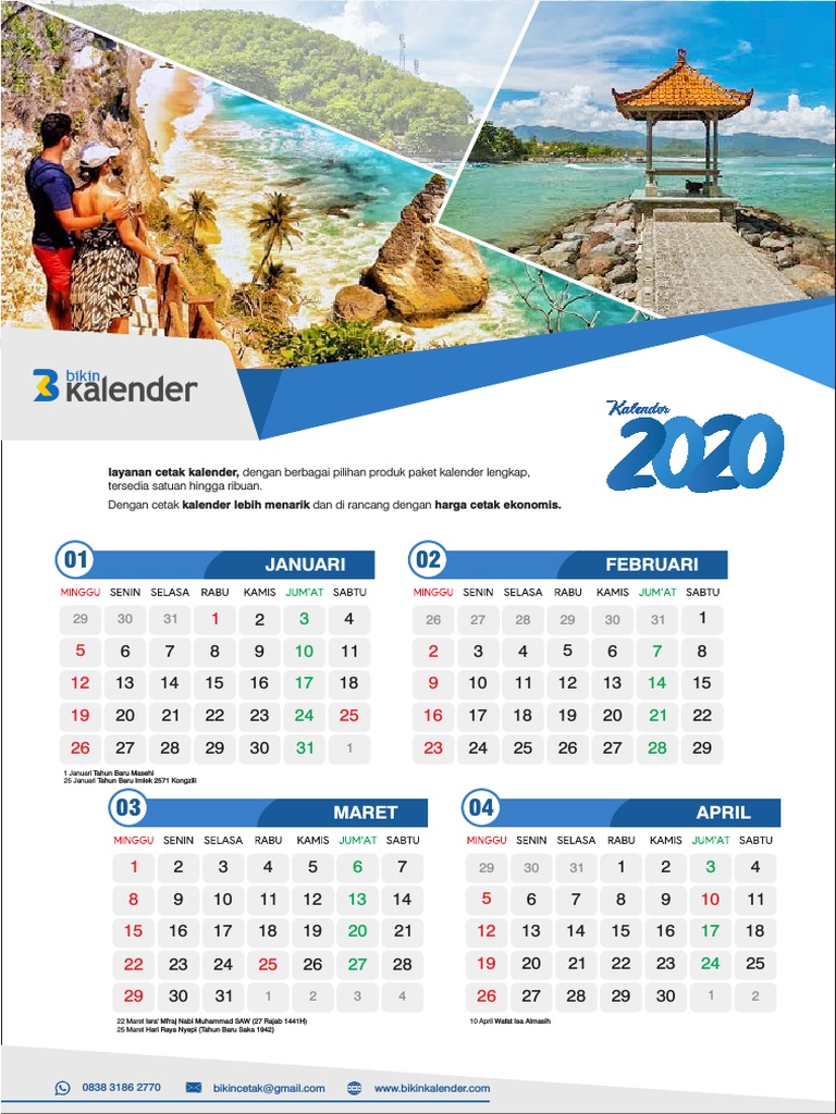 Kalender Dinding 4 Bulan Nasioanal | PDF