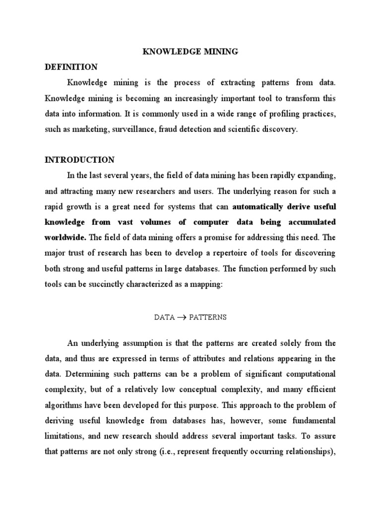 An Introduction to Knowledge Mining: Definitions, Processes ...