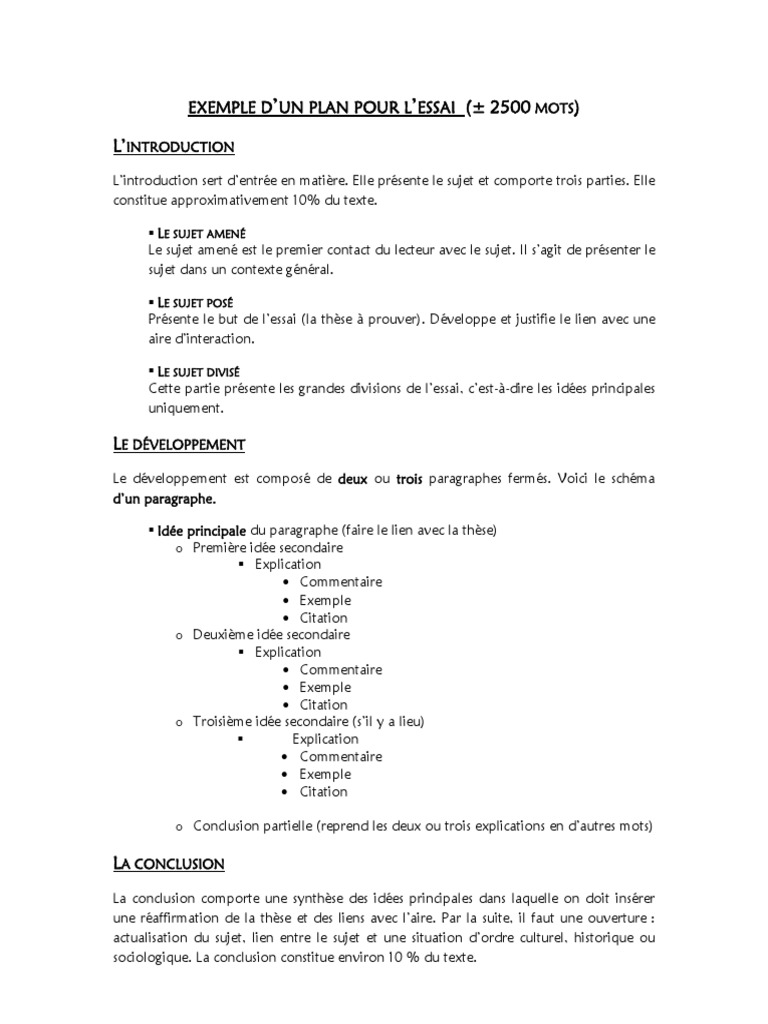 Guide Structuré pour Rédiger un Essai | PDF