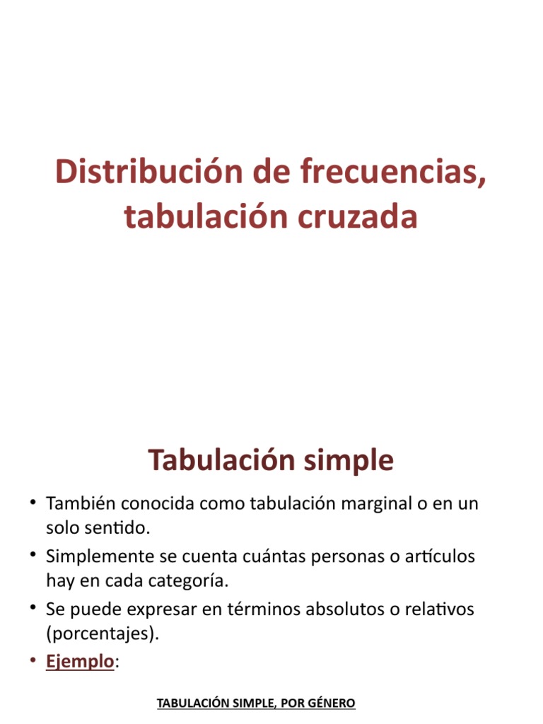 Sesión - Distribucion de Frecuencias - Tabulacion Cruzada | Descargar gratis PDF | Enseñanza de ...