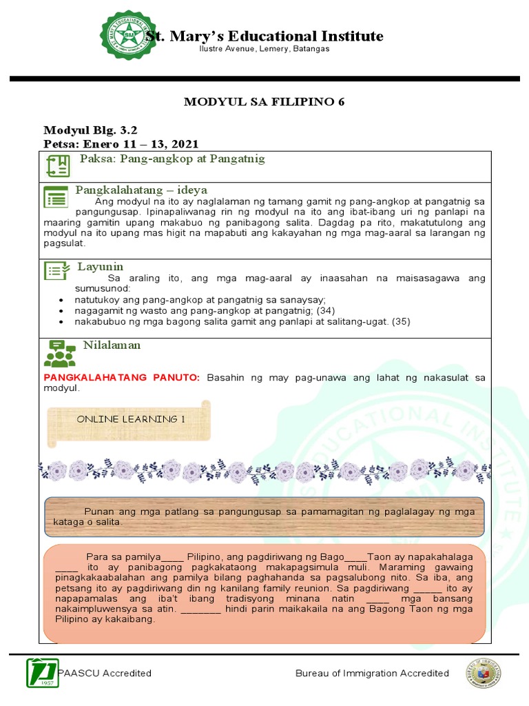 Filipino 6 Module 2 - 3RD Q | PDF