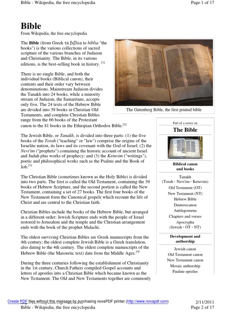 Bible | PDF | Old Testament | Bible