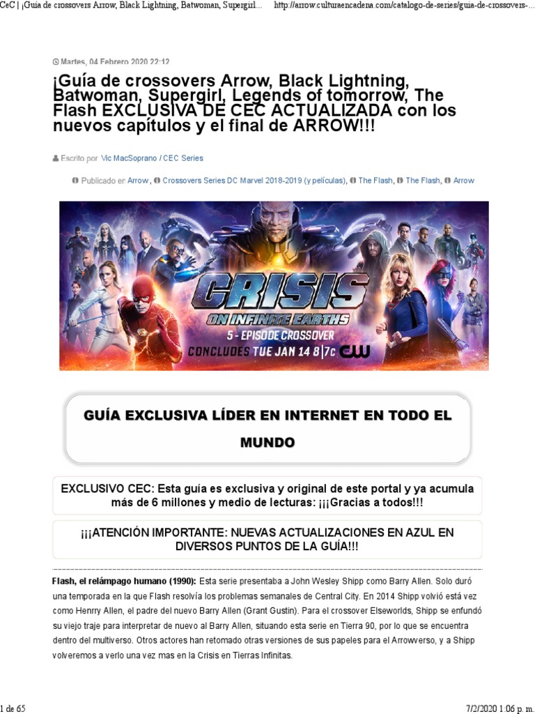 Guia Crossover-Universo DC | PDF | Dc Comics Superhéroes | DC comics