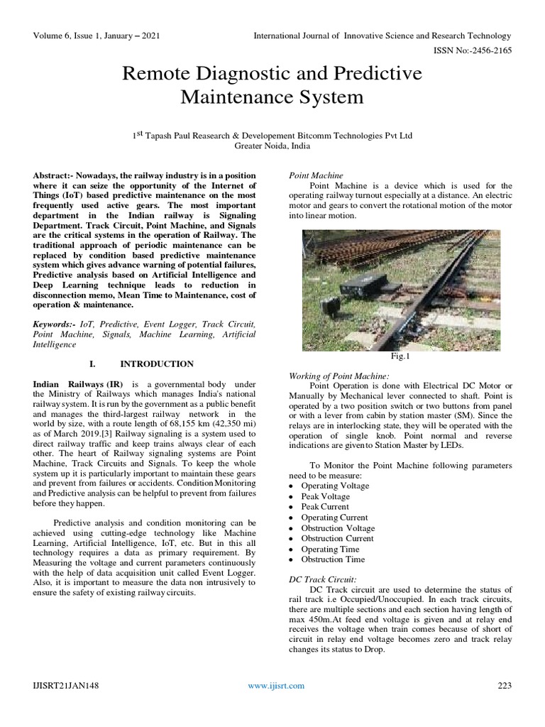 Remote Diagnostic and Predictive Maintenance System | PDF | Internet Of ...