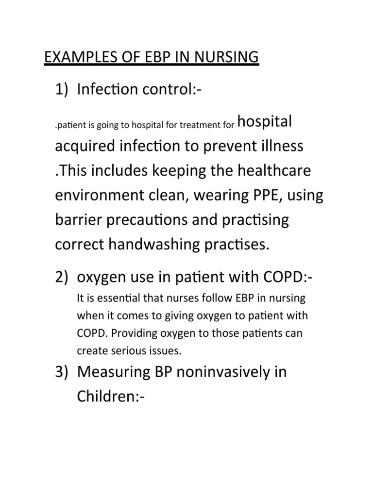 Examples of Ebp in Nursing | PDF