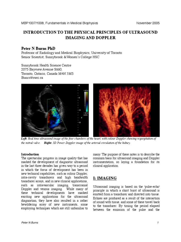 Introduction To The Physical Principles of Ultrasound Imaging and ...