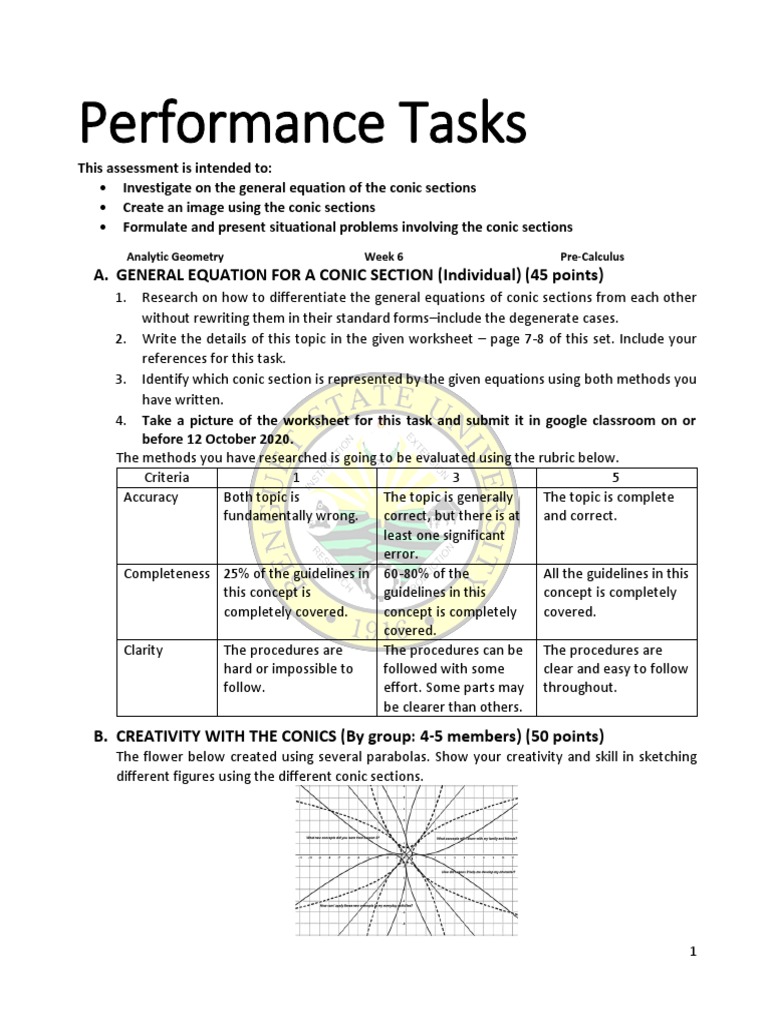 Performance Task PDF | PDF | Rubric (Academic) | Equations