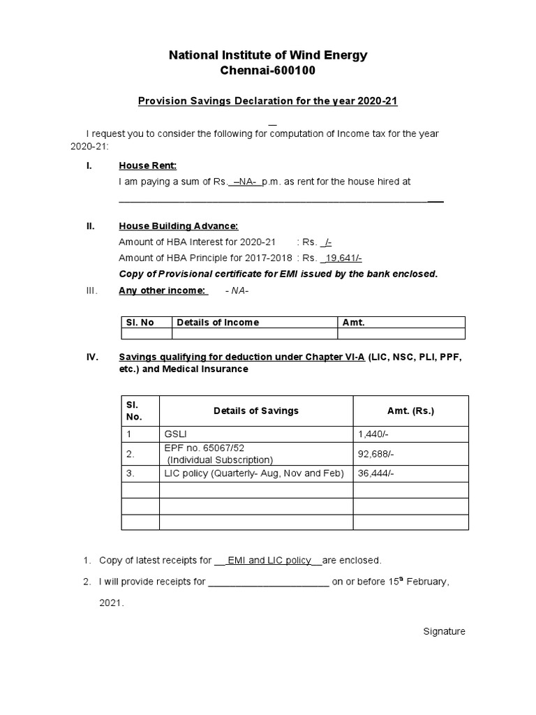 Income Tax Provision Savings 2020-21 | PDF | Income Tax | Taxation