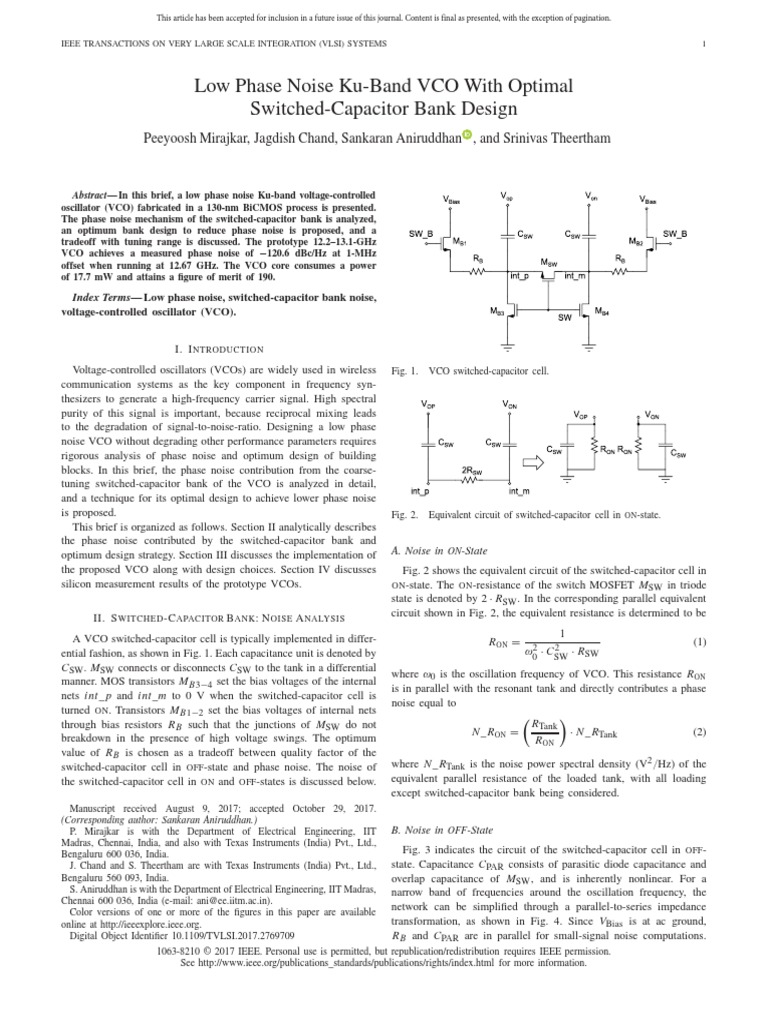 Low Phase Noise Ku-Band VCO With Optimal Switched-Capacitor Bank Design | Download Free PDF ...