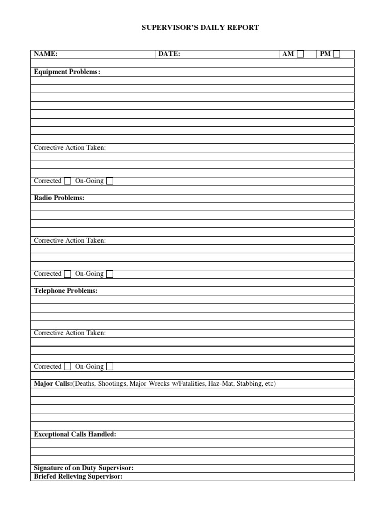 Supervisor Daily Report | PDF