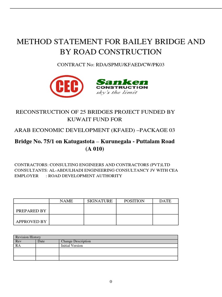 Method Statement For Baily Construction | PDF | Bridge | Economic Sectors