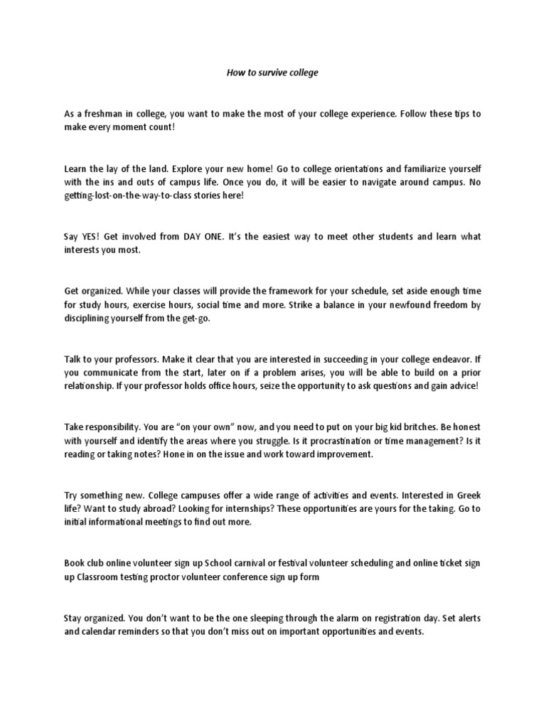 How To Survive College | PDF | Teaching | Pedagogy