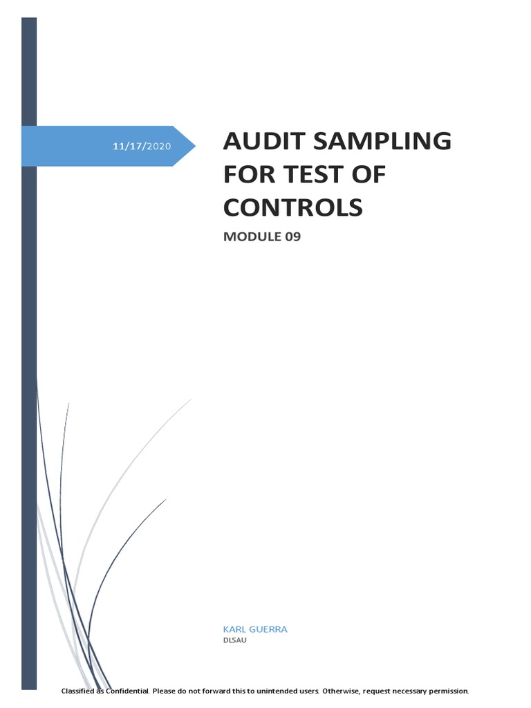 Module 09 Audit Sampling For TOC | PDF | Internal Control | Audit
