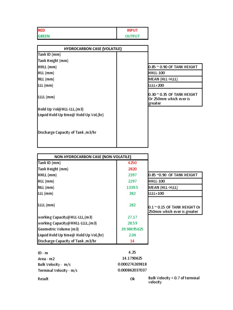 Produced Water Holding Tank Calculation | Download Free PDF | Civil ...