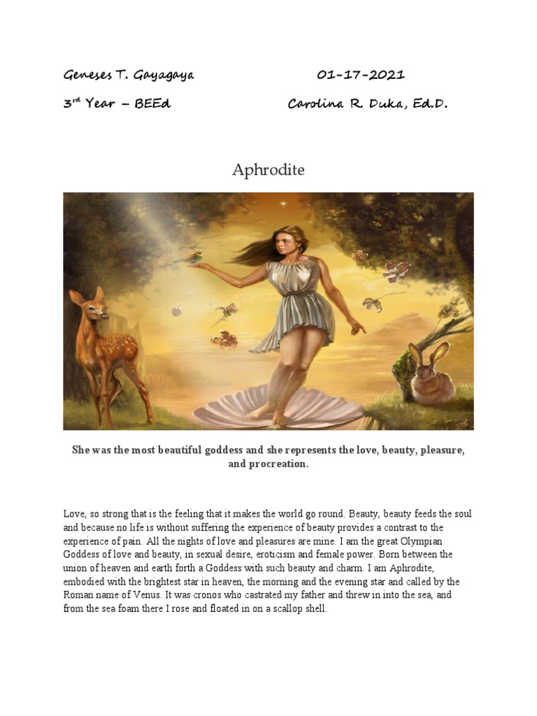 Aphrodite (SCRIPT) | PDF | Aphrodite | Mythology