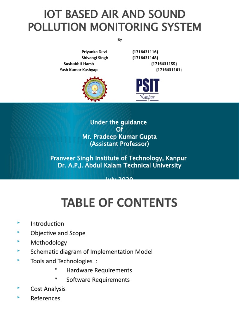 Iot Based Air and Sound Pollution Monitoring System | PDF | Sensor ...