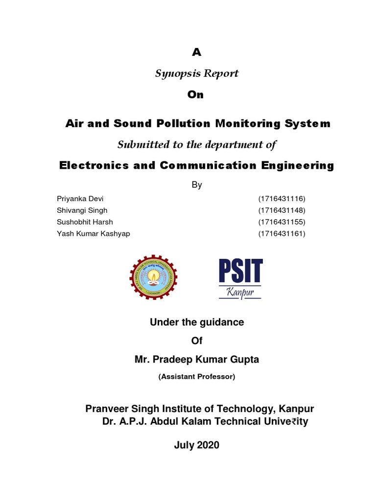 Project Synopsis Final Year | PDF | Internet Of Things | Electrical ...