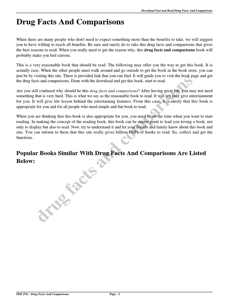 Drug Facts and Comparisons | PDF | Books