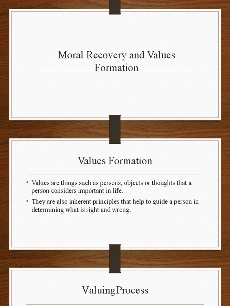 Moral Recovery And Values Formation PDF Value Ethics Philippines