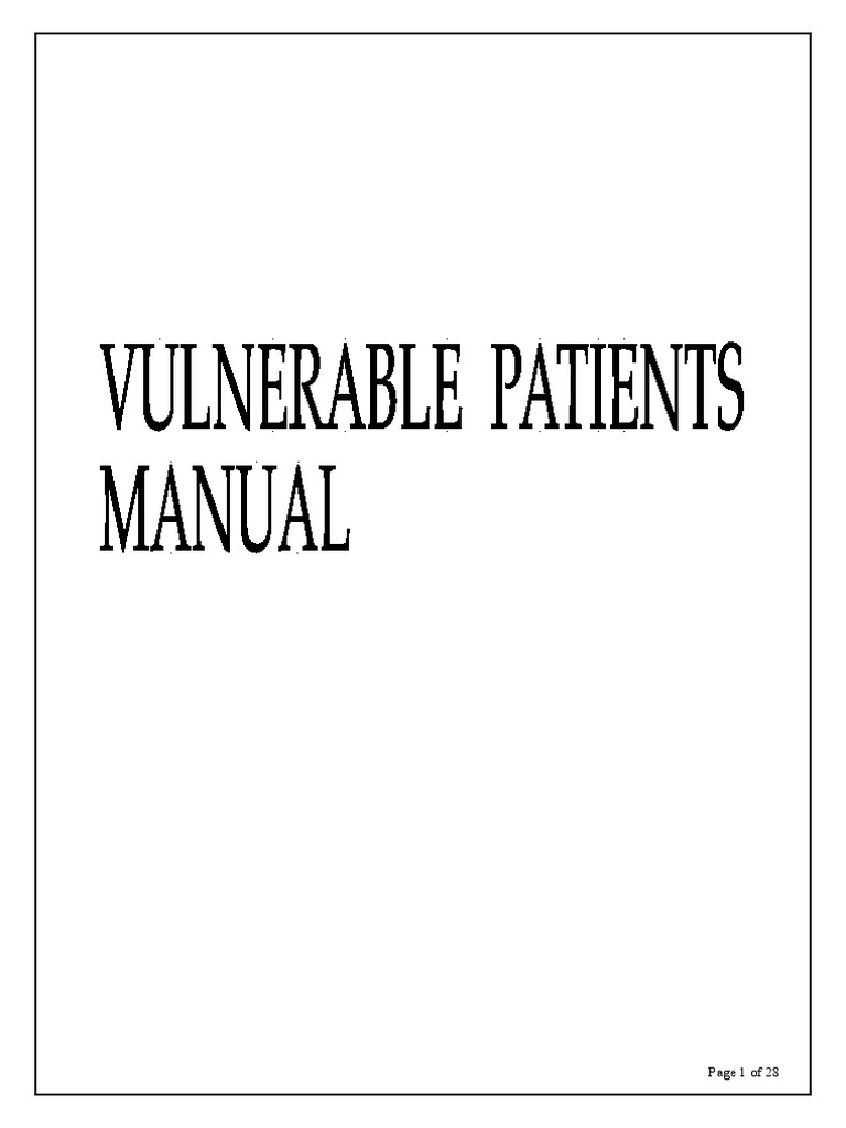 Care Guidelines for Vulnerable Patients | PDF
