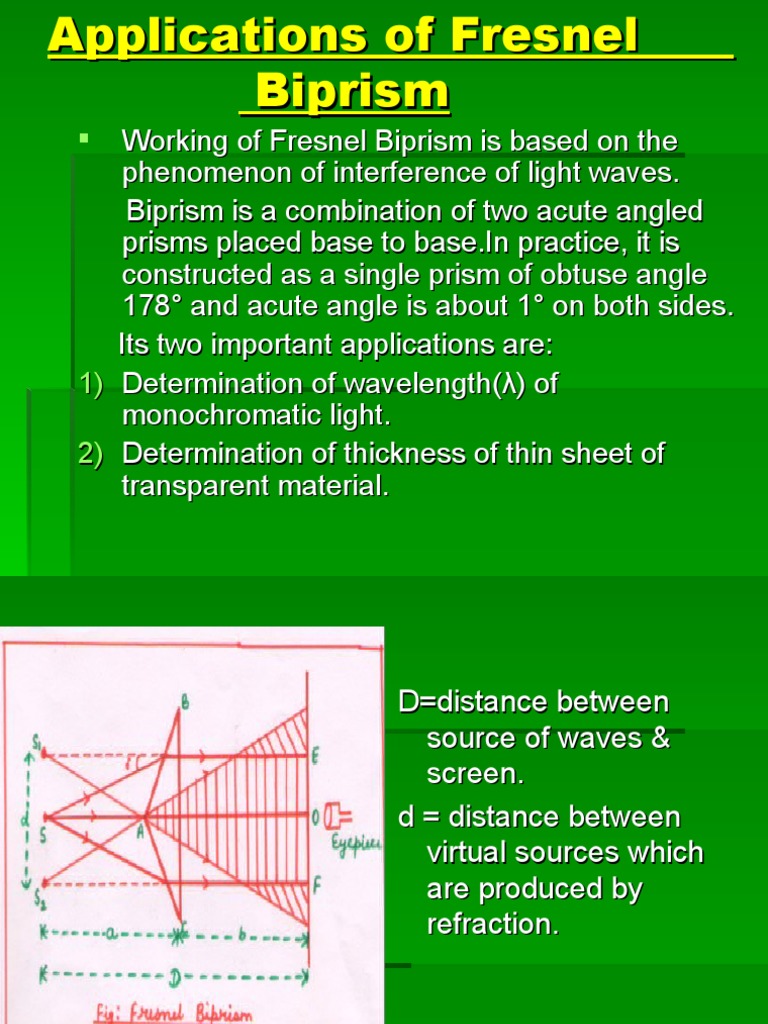 Fresnel Biprism Experiment | PDF | Electromagnetic Radiation | Optics
