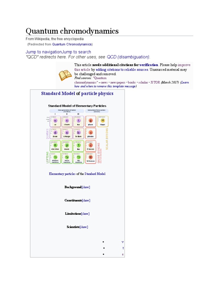 Quantum Chromodynamics: Standard Model Particle Physics | PDF | Quantum Chromodynamics ...