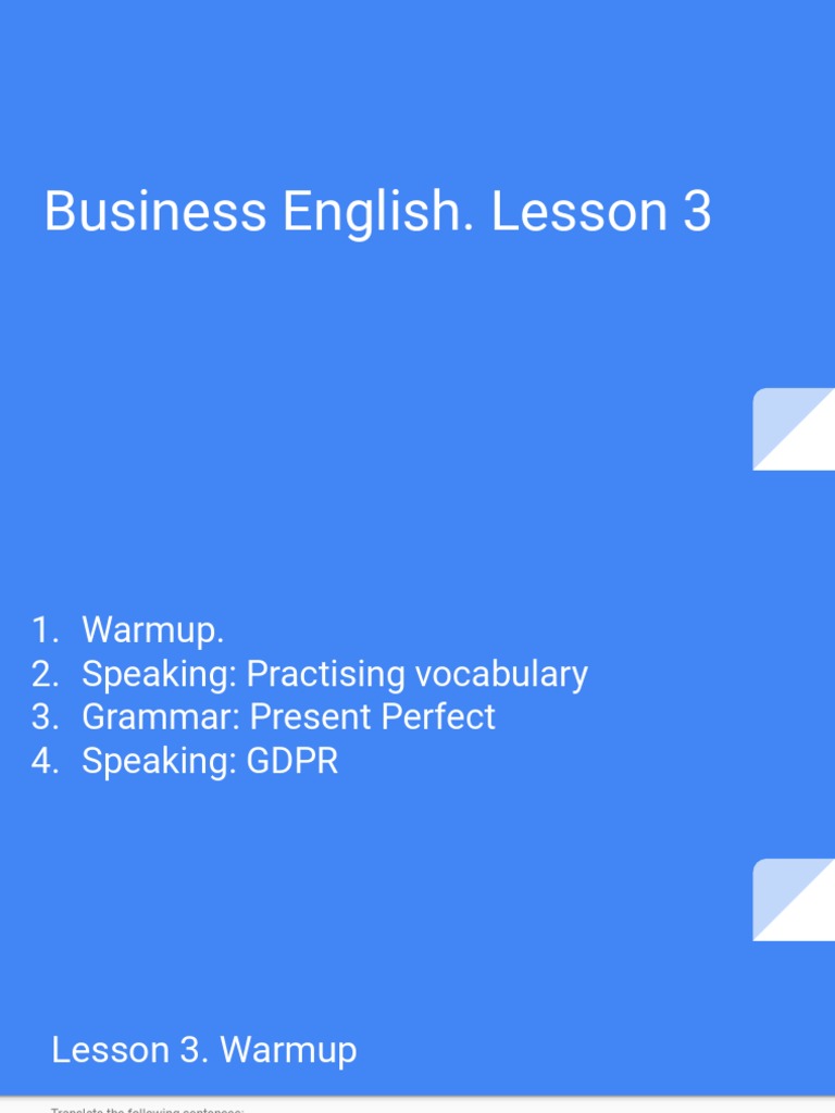 Business English. Lesson 3 PDF | PDF | Information Privacy | Business
