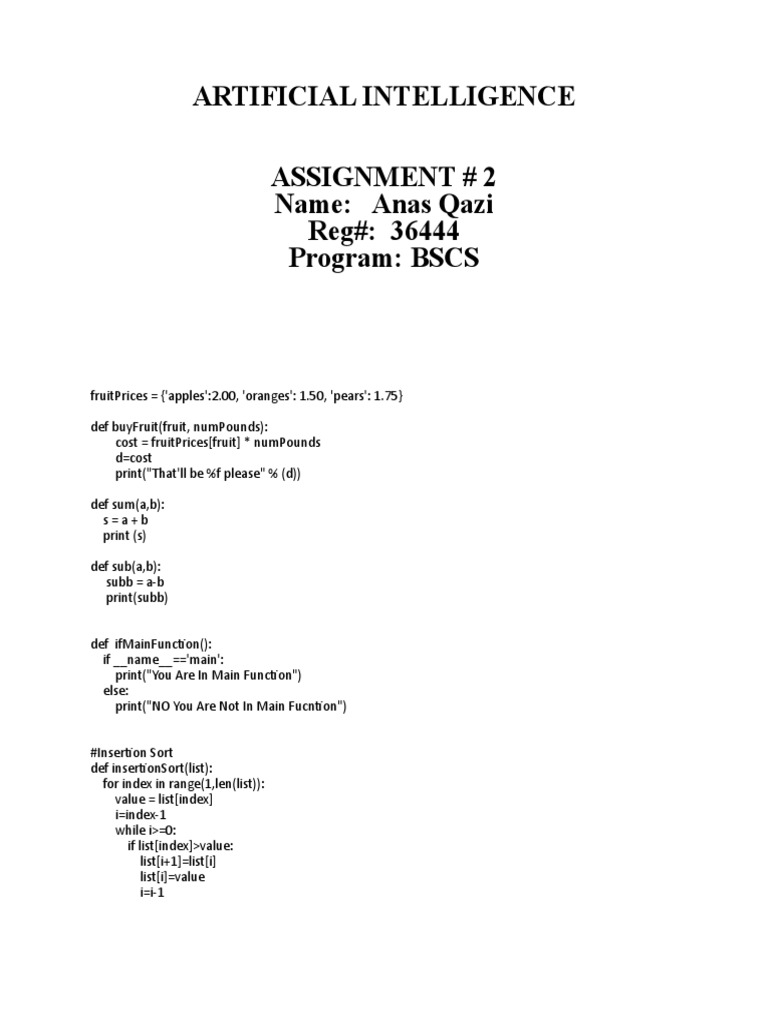Ai Lab Assignment 2 Pdf Theoretical Computer Science Algorithms