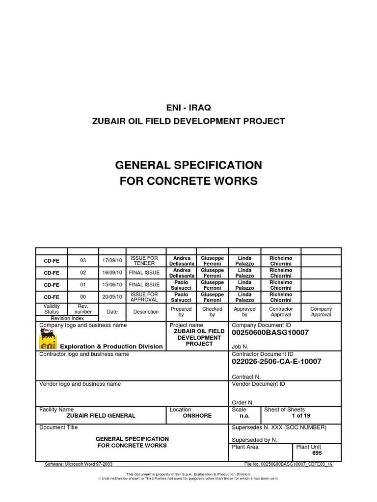 General Specification For Concrete Works | Download Free PDF | Concrete ...