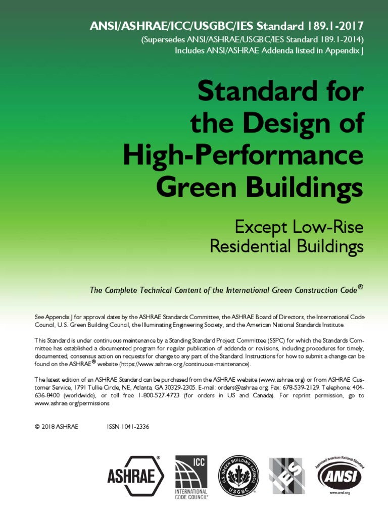 Ashrae Icc Usgbc Ies 189.1-2017 | PDF | Green Building | Life Cycle ...