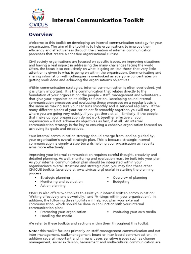 Internal Communication Toolkit | PDF | Career & Growth
