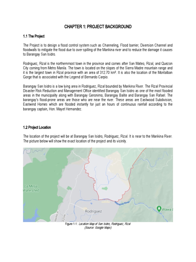 Chapter 1: Project Background: Figure 1-1: Location Map of San Isidro ...