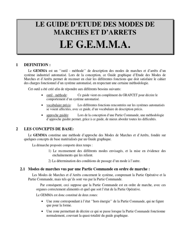 Guide GEMMA pour systèmes automatisés | PDF | Informatique et technologies de l'information
