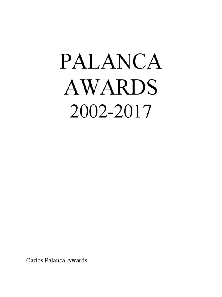 Palanca Awards | PDF