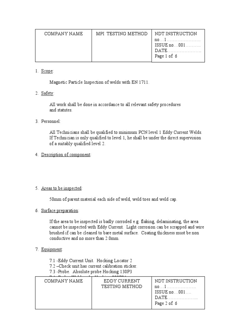 Eddy Current Testing Method | PDF | Nondestructive Testing | Welding