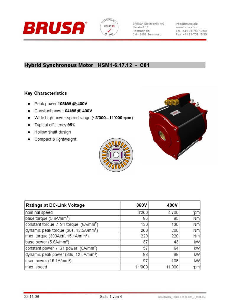 HSM1-6.17.12 Hybrid Synchronous Motor | PDF | Rotating Machines ...