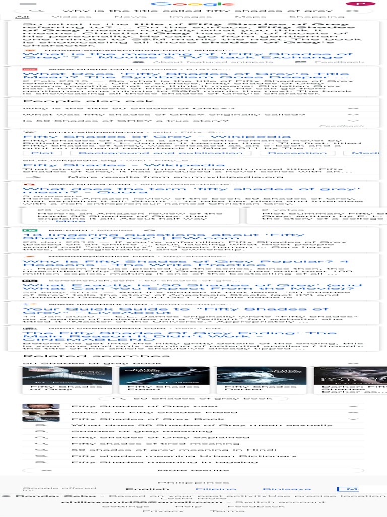 Why Is The Title Called Fifty Shades of Grey - Google Search PDF | PDF ...