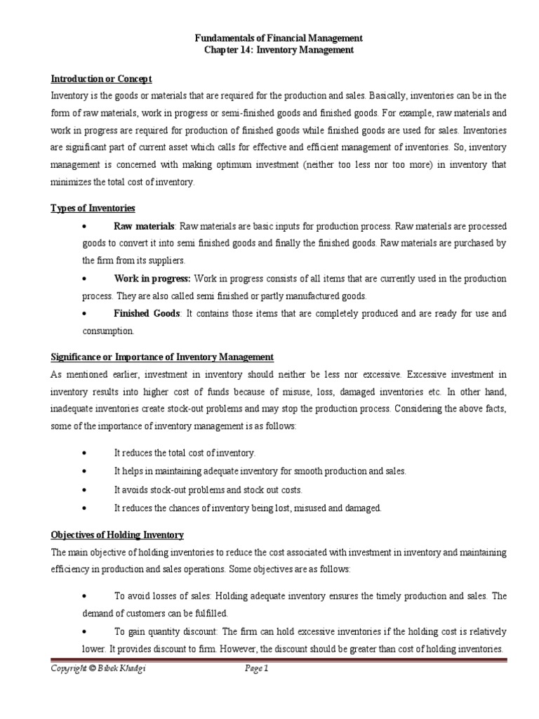 Chapter 14 Inventory | PDF | Inventory | Demand