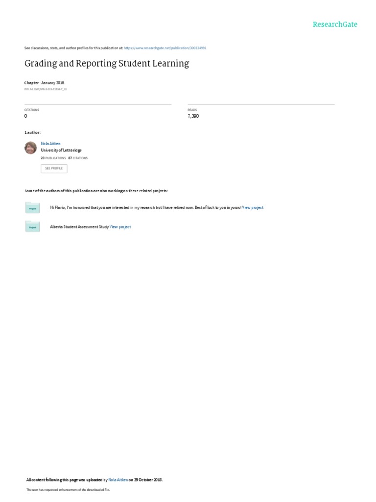 Grading and Reporting Student Learning: January 2016 | PDF ...