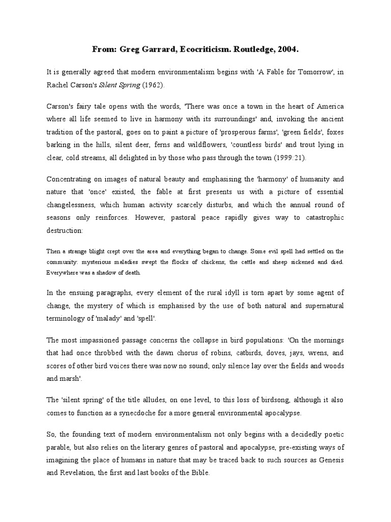 From: Greg Garrard, Ecocriticism. Routledge, 2004 | PDF | Ecocriticism ...