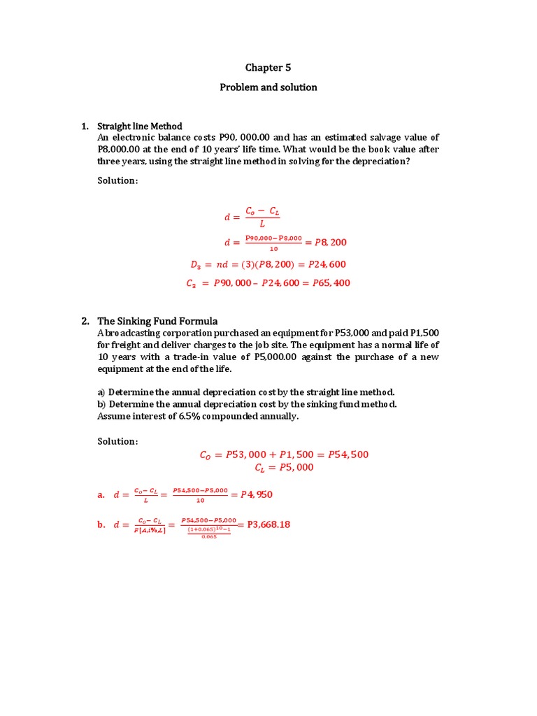 ES301 Engineering-Economics Chapter-5 DepreciationANS PDF | PDF | Book Value | Depreciation