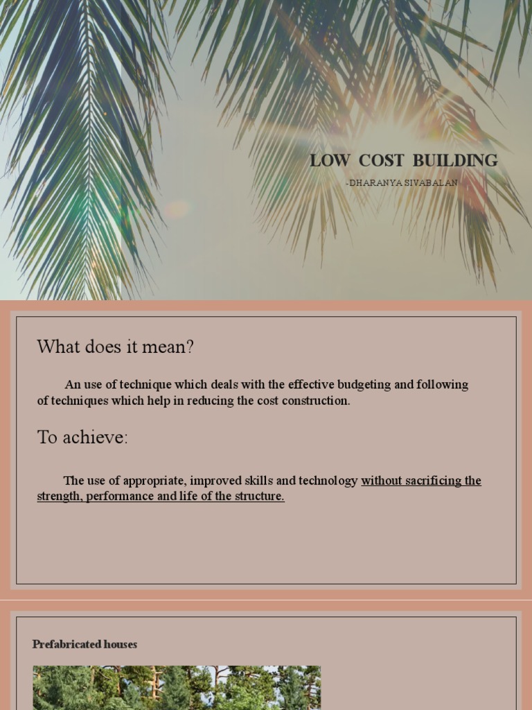 Cost-Effective Building Techniques | PDF